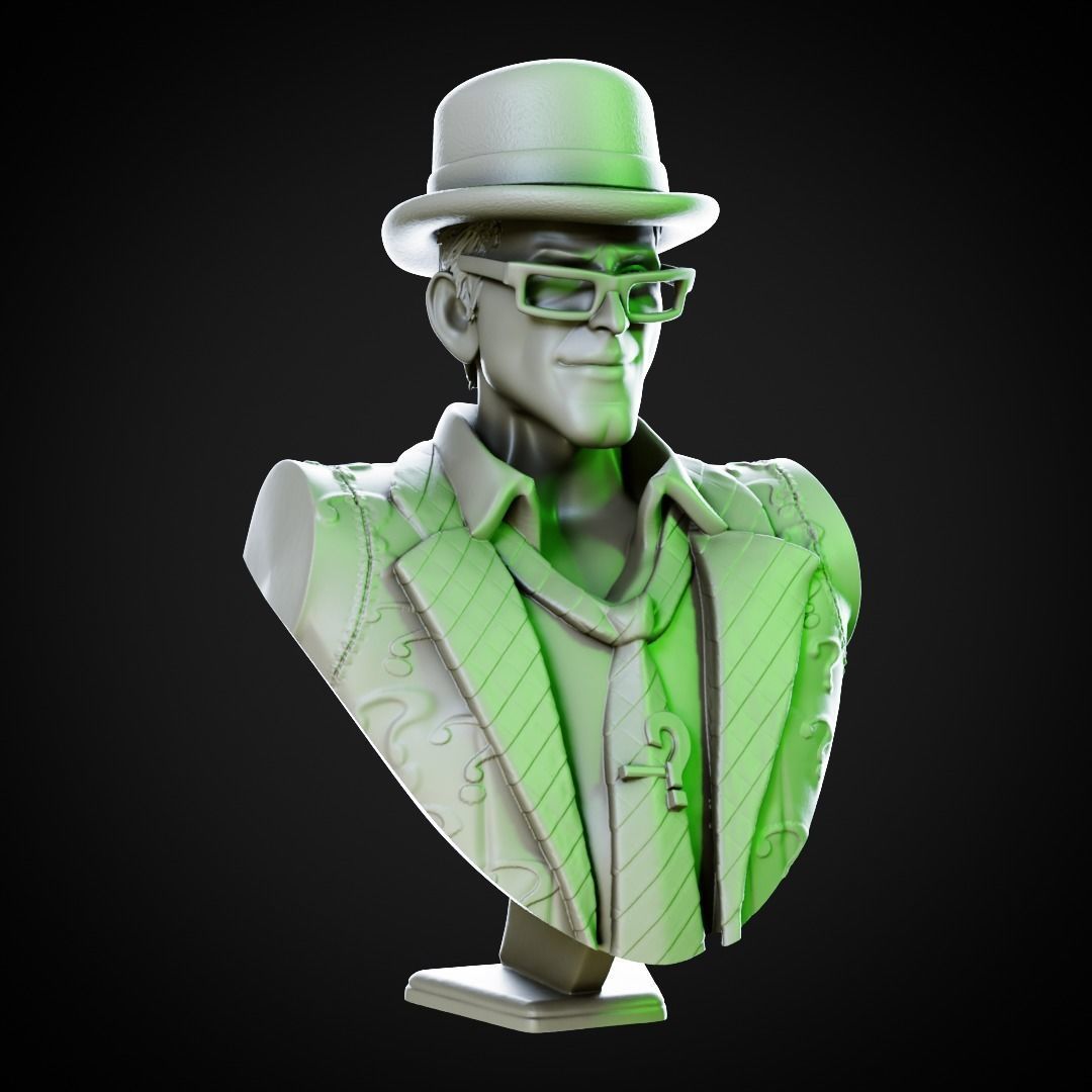 The Riddler - Batman Arkham Asylum Bust 3D model 3D printable | CGTrader