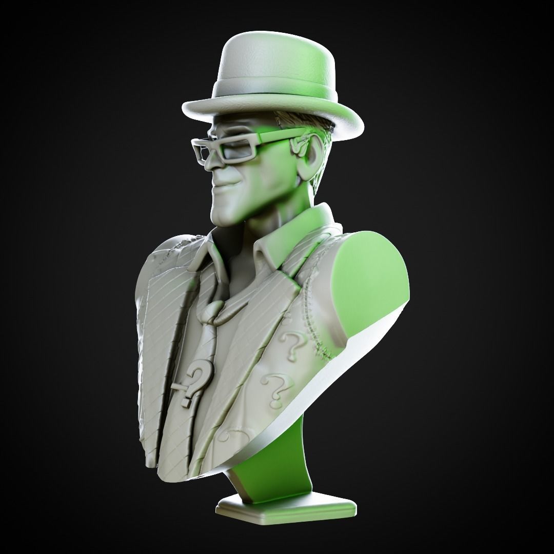 The Riddler - Batman Arkham Asylum Bust 3D model 3D printable | CGTrader