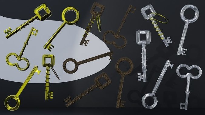 3D model Old Antique Key Collection VR / AR / low-poly | CGTrader