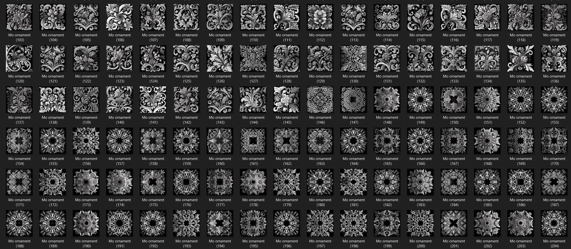 500 Alpha Ornament - seamless and tileable 3D model | CGTrader