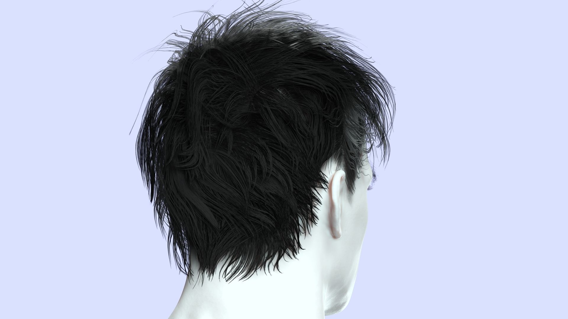 3D model Realistic Male Hair - Messy Hair Style Hair Card VR / AR / low ...