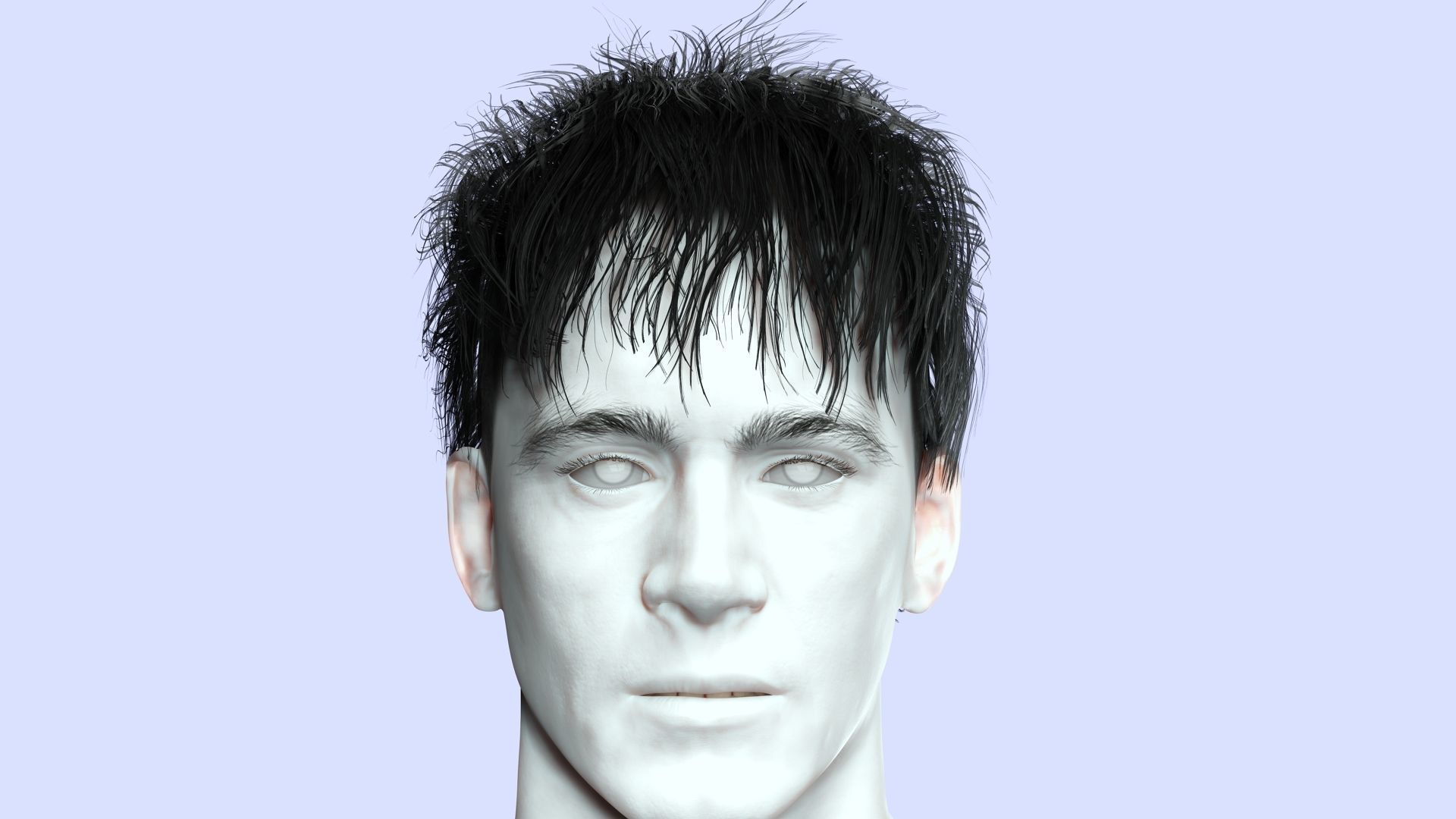 3D model Realistic Male Hair - Messy Hair Style Hair Card VR / AR / low ...