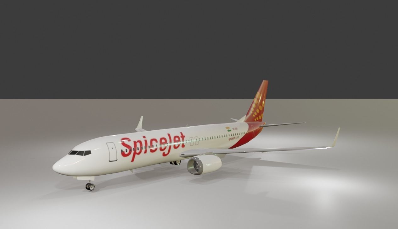 3D model Spicejet Boeing 737-800 3D Model VR / AR / low-poly | CGTrader