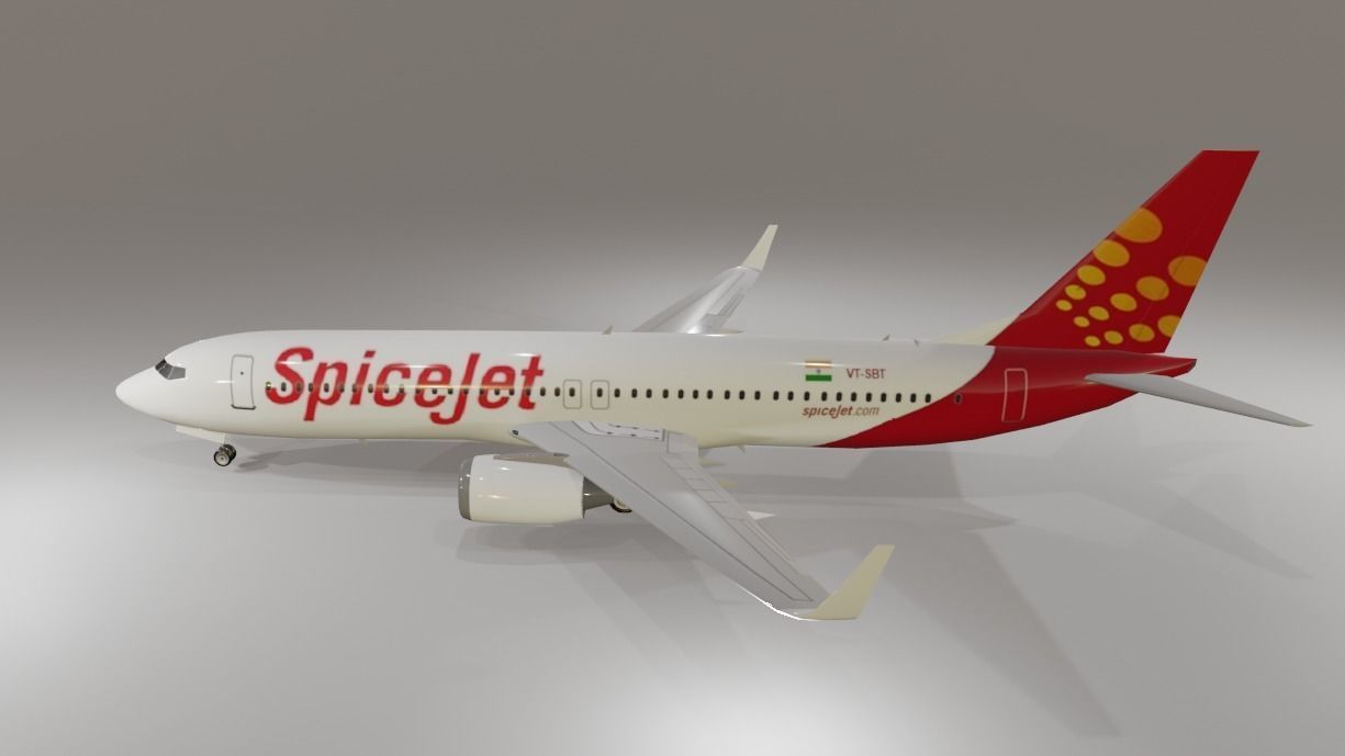 3D model Spicejet Boeing 737-800 3D Model VR / AR / low-poly | CGTrader