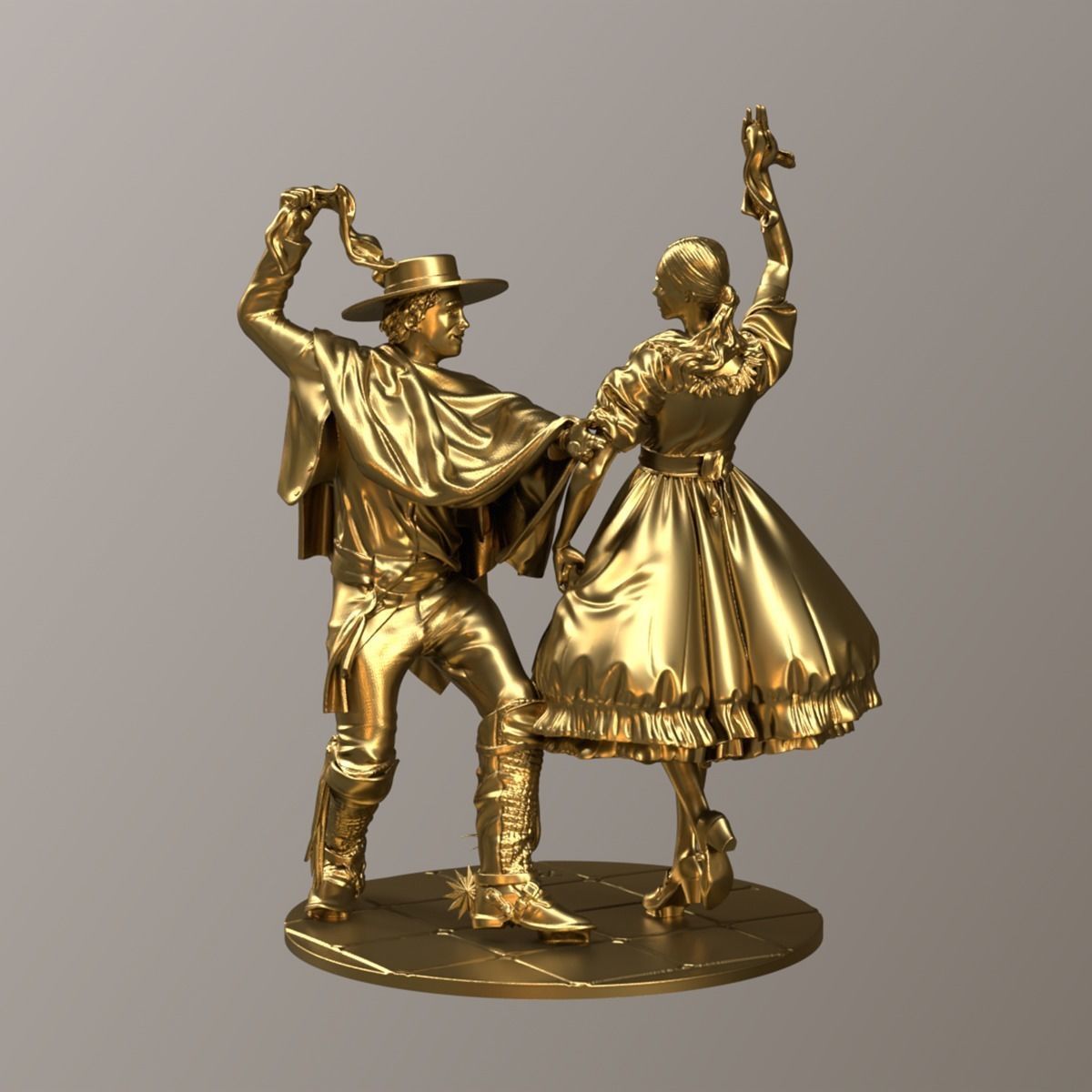 Pareja bailando Cueca 3D model 3D printable | CGTrader Pareja bailando Cueca 3D model 3D printable | CGTrader