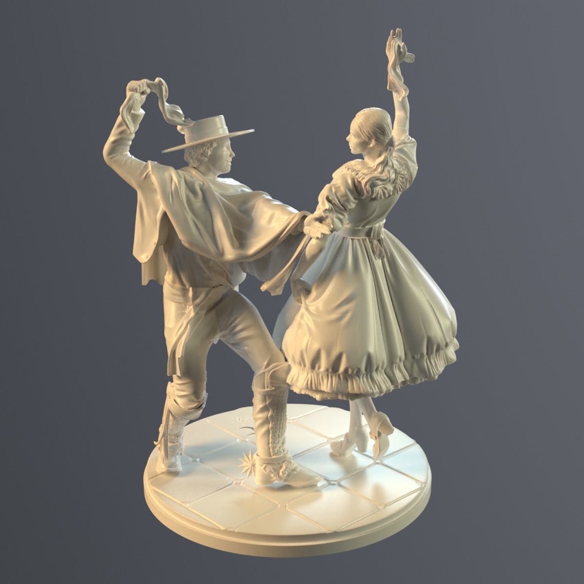Pareja bailando Cueca 3D model 3D printable | CGTrader Pareja bailando Cueca 3D model 3D printable | CGTrader