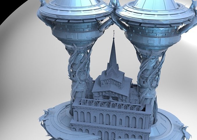 Steampunk pendulum towers 3D model | CGTrader