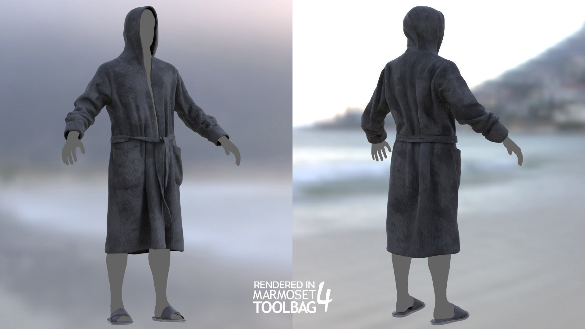 3D model Male Bathrobe Outfit VR / AR / low-poly | CGTrader