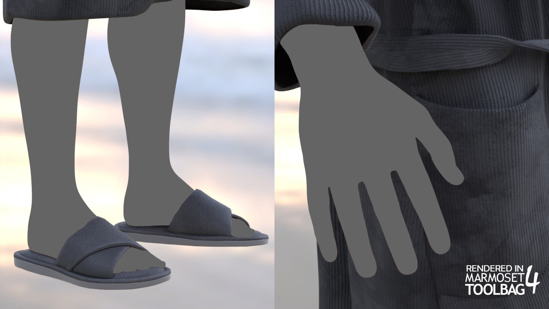 3D model Male Bathrobe Outfit VR / AR / low-poly | CGTrader