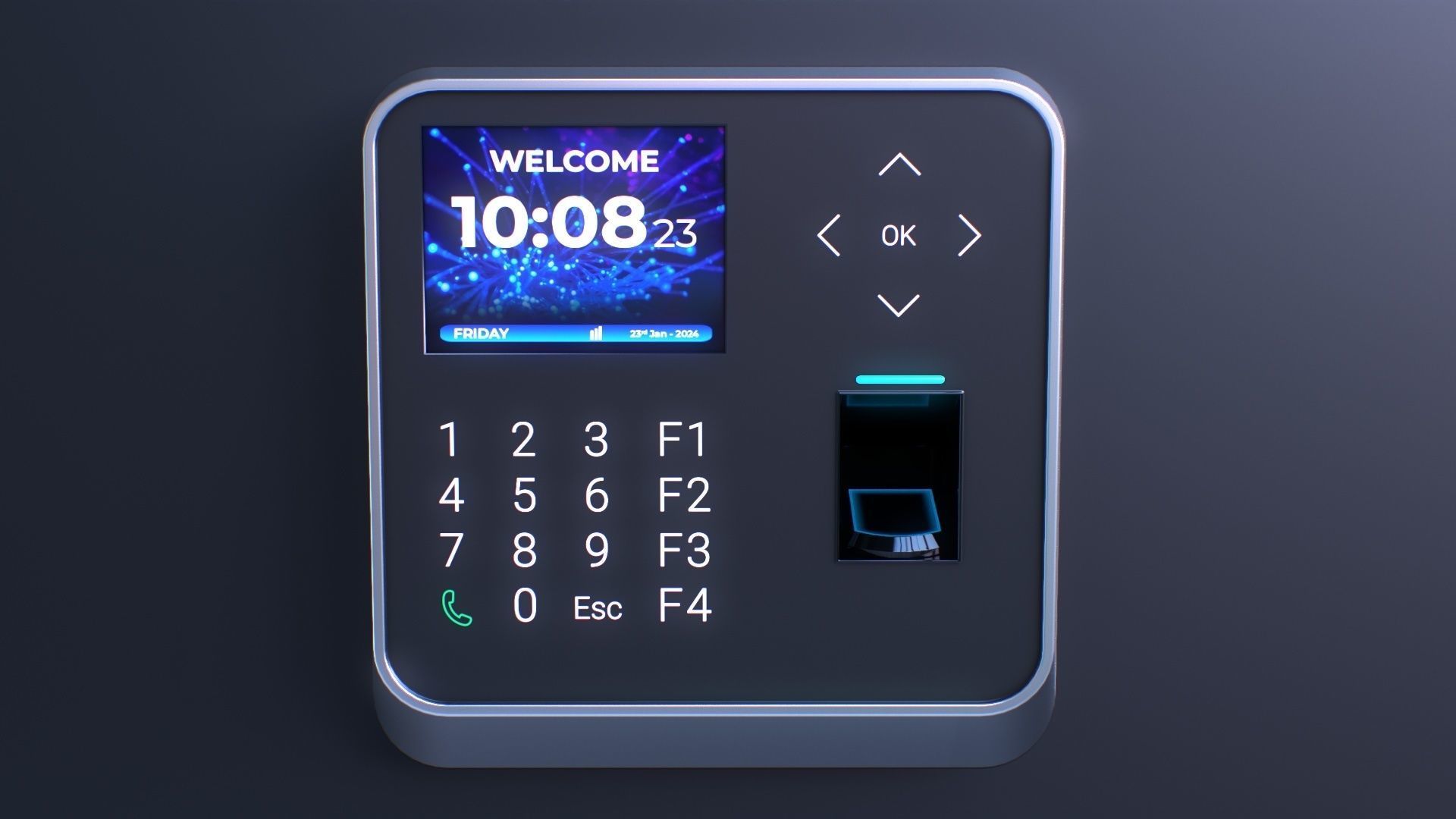 3D model Biometric Attendance System Scanner VR / AR / low-poly | CGTrader