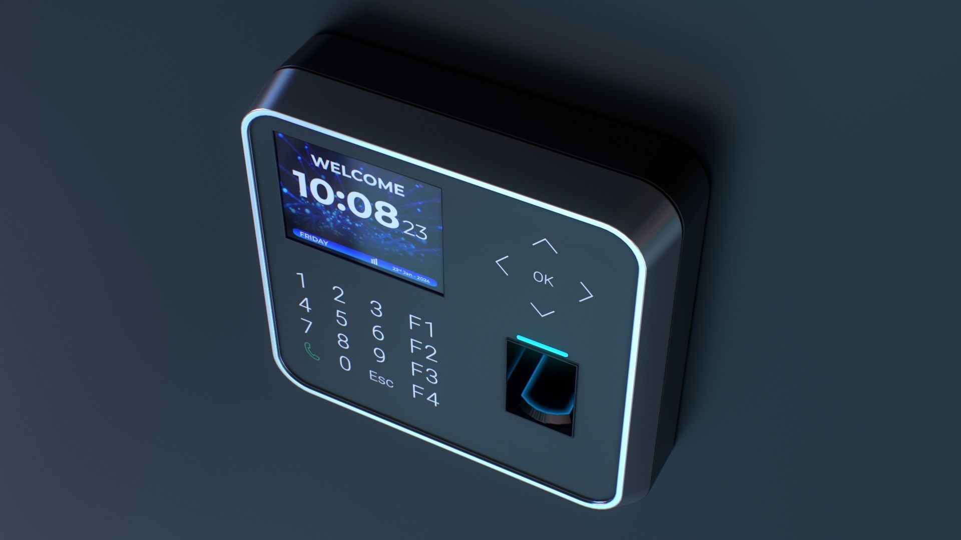 3D model Biometric Attendance System Scanner VR / AR / low-poly | CGTrader