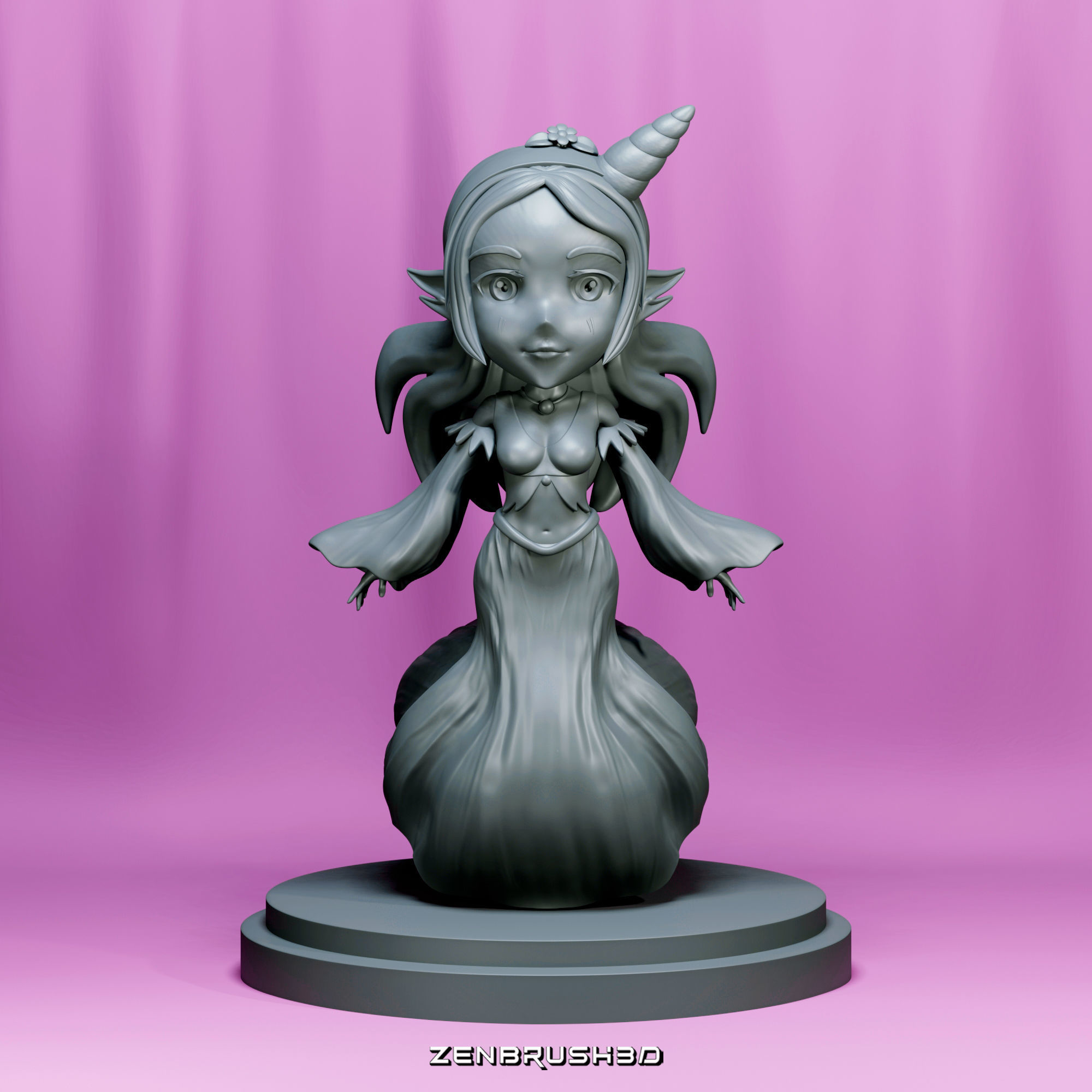 CHIBI ELFA - SIREN STYLIZED STL - 3D PRINTING 3D model 3D printable ...