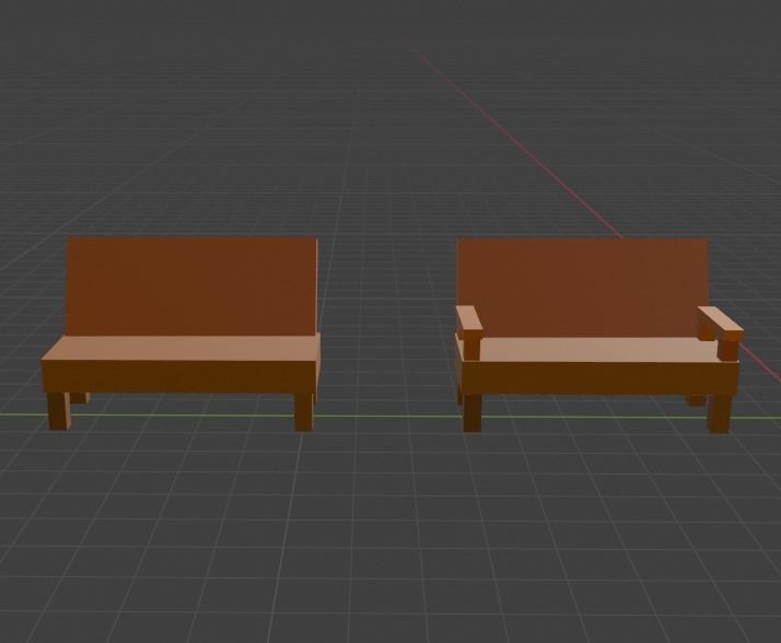 Low Polly Benches 3d Model Cgtrader