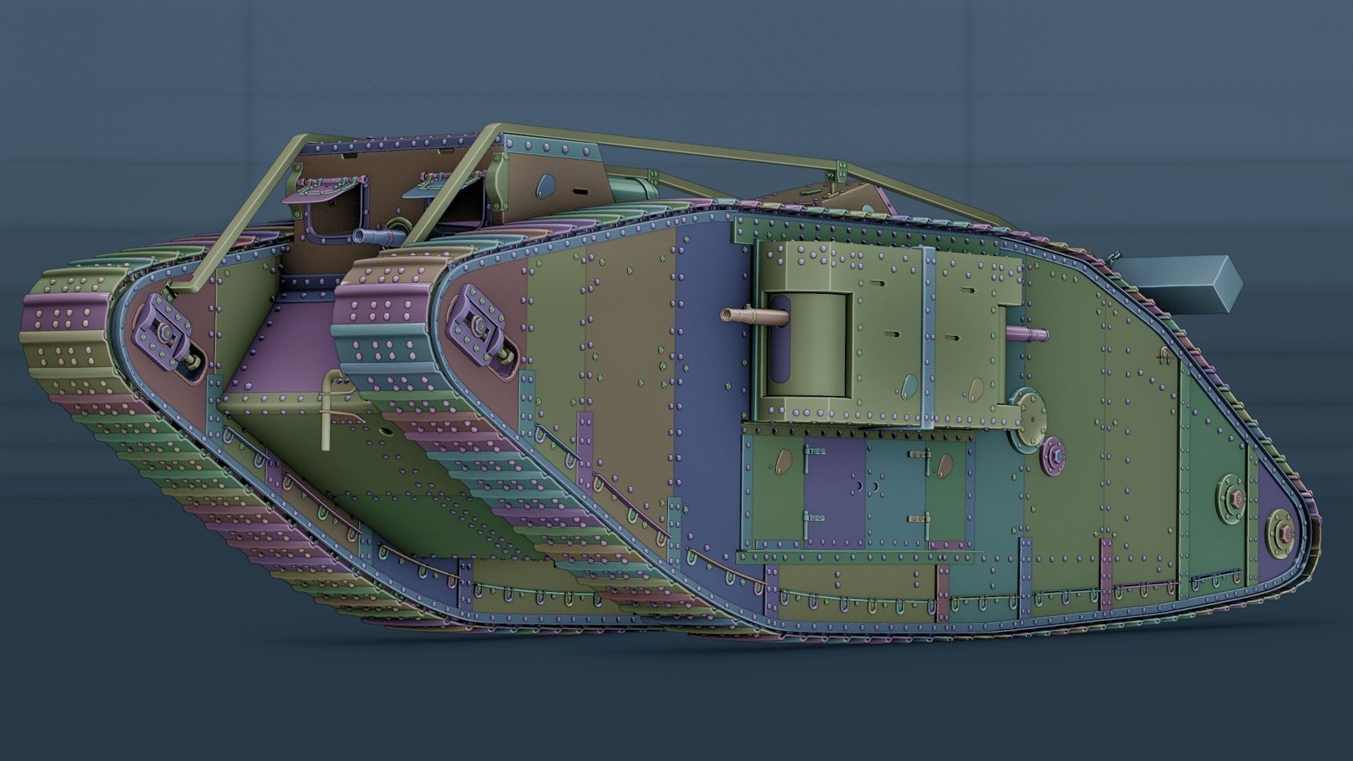 British Mark 4 Tank Female 3D model rigged | CGTrader