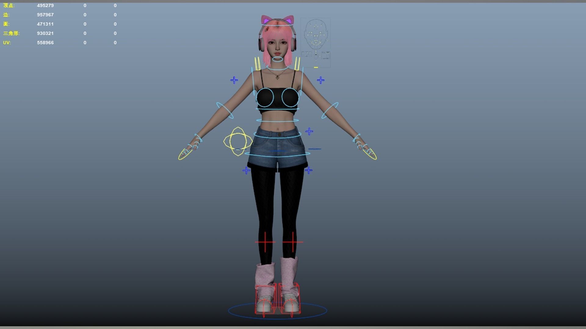 Girl band binding model 3D model rigged | CGTrader