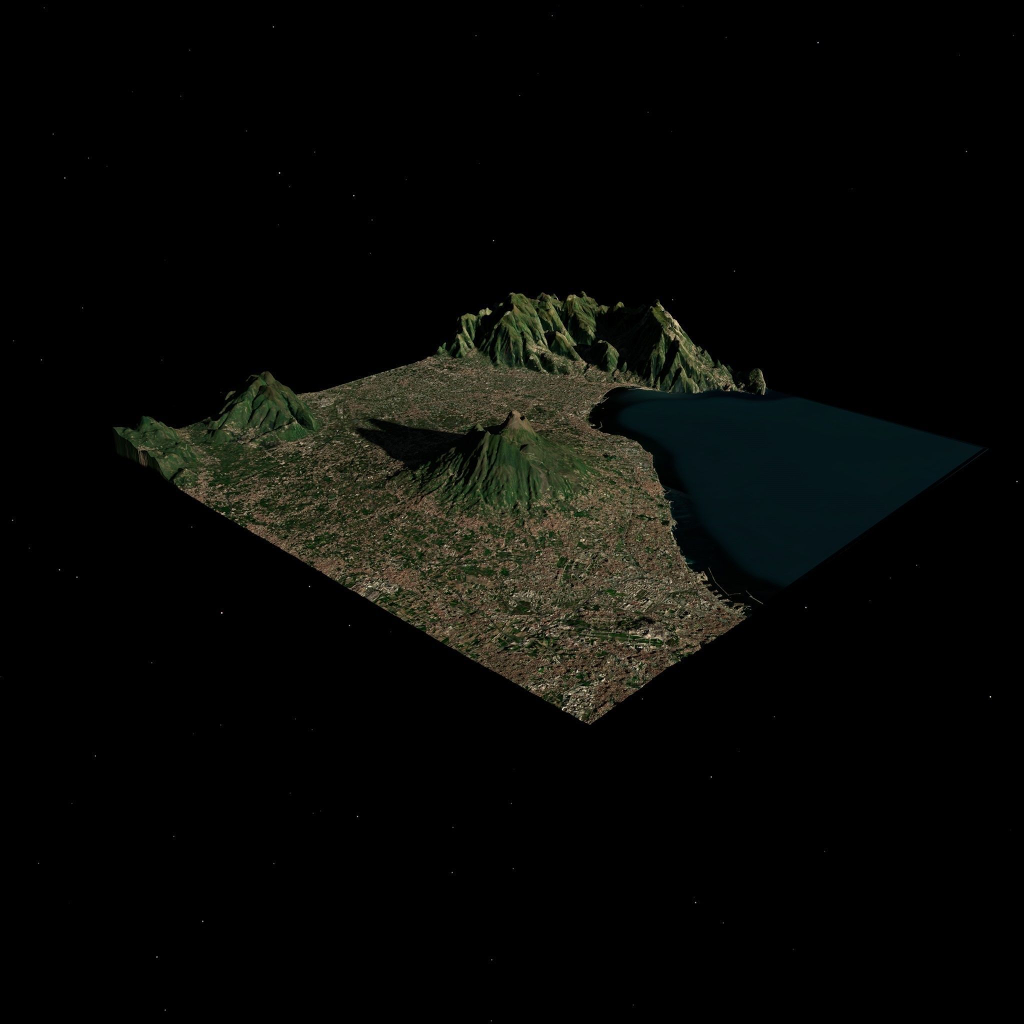 Relief map of Visuvius volcano 3D model | CGTrader
