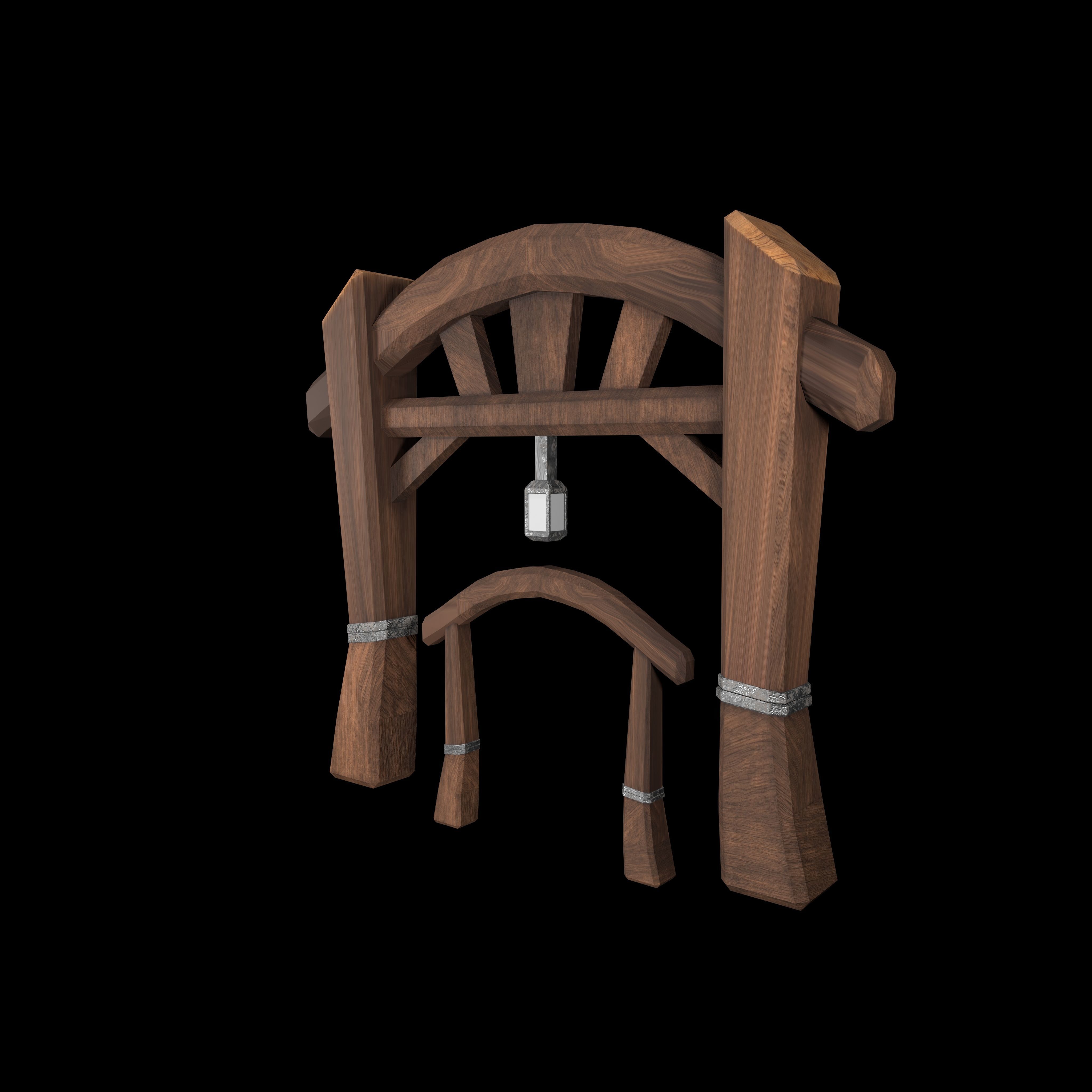 3D model village entry gate VR / AR / low-poly | CGTrader