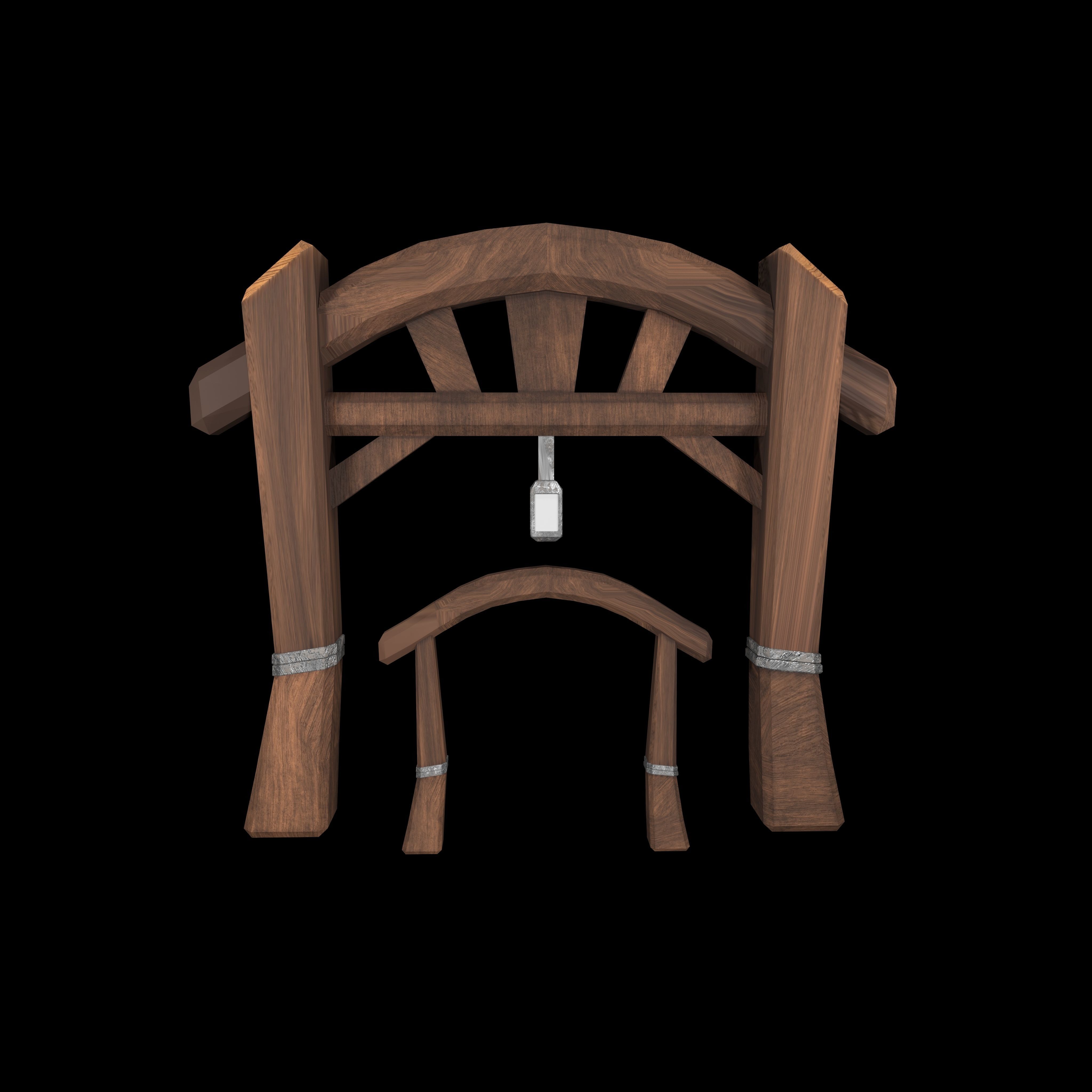 3D model village entry gate VR / AR / low-poly | CGTrader
