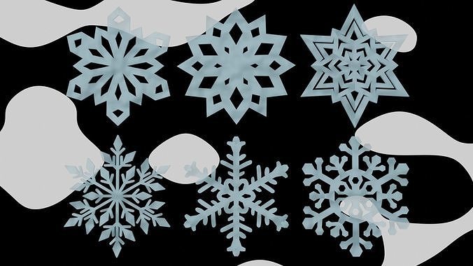 3D model Snowflake collection ice VR / AR / low-poly | CGTrader