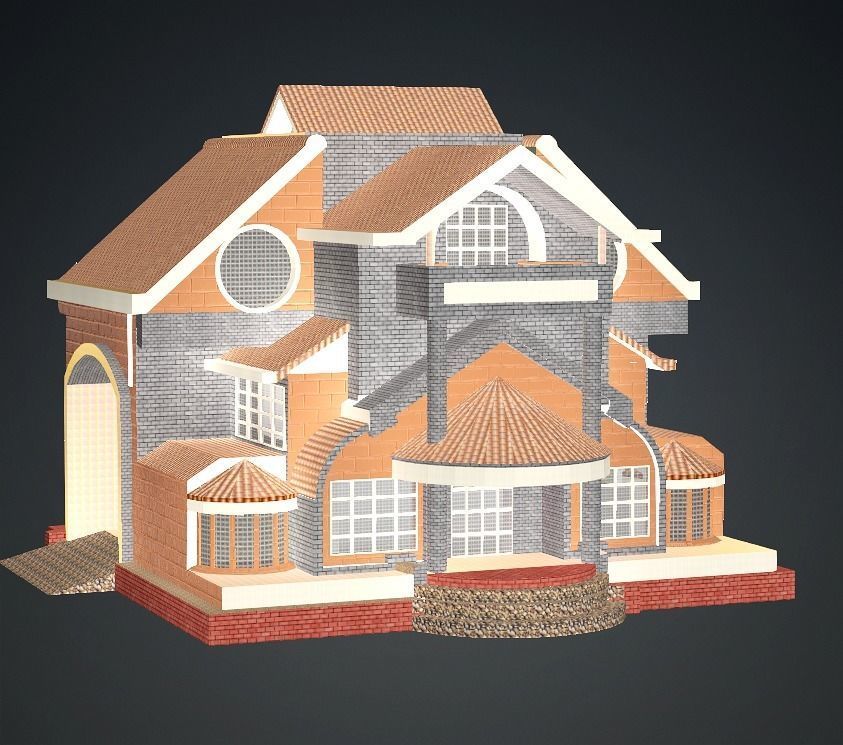 3D model Modern Two Storey House 3D Model VR / AR / low-poly | CGTrader