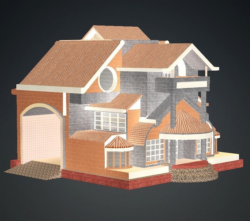 3D model Modern Two Storey House 3D Model VR / AR / low-poly | CGTrader