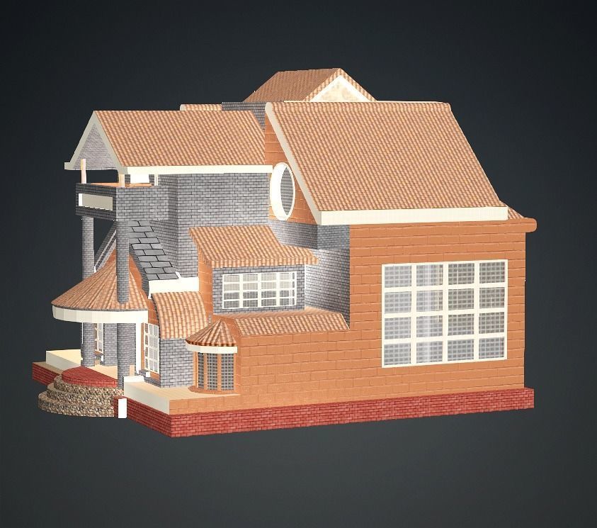 3D model Modern Two Storey House 3D Model VR / AR / low-poly | CGTrader