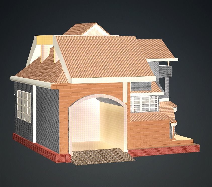 3D model Modern Two Storey House 3D Model VR / AR / low-poly | CGTrader