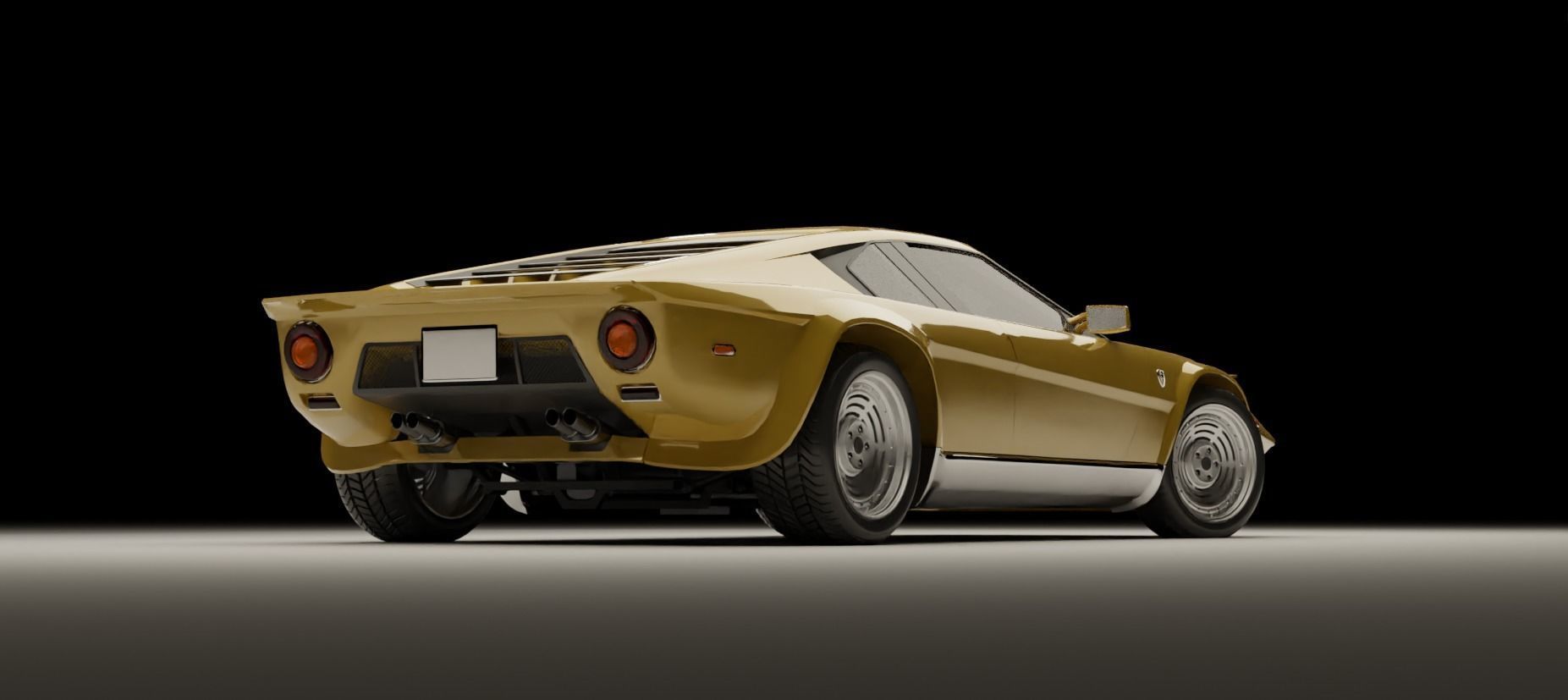 3D model 80s-70s mid-engine supercar VR / AR / low-poly | CGTrader