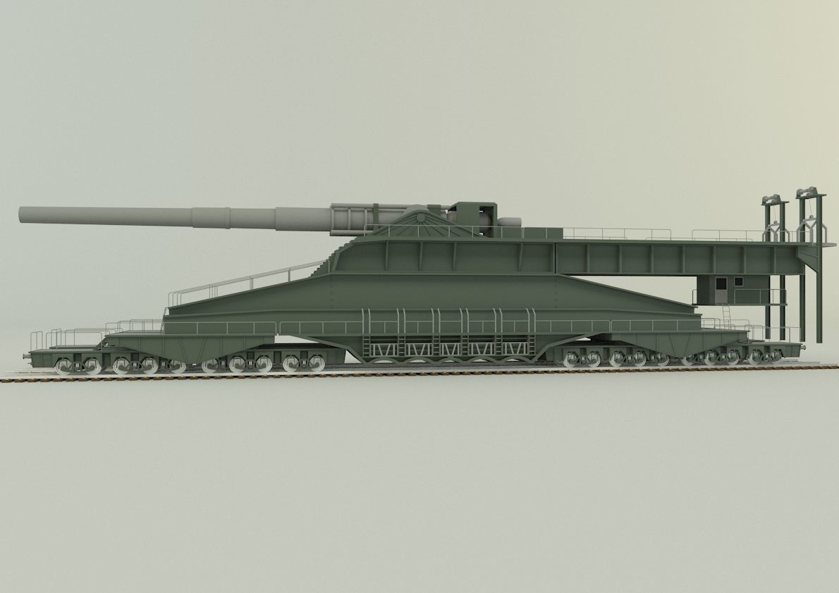 Schwerer Gustav gun 3D model | CGTrader