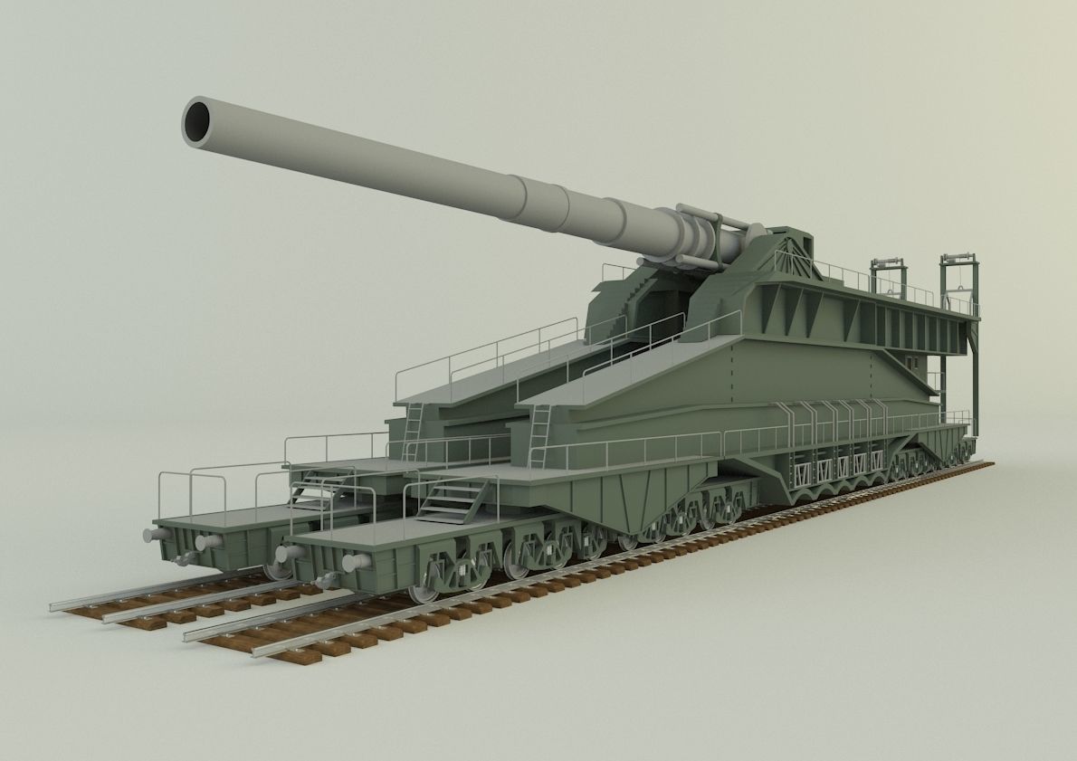 Schwerer Gustav gun 3D model | CGTrader