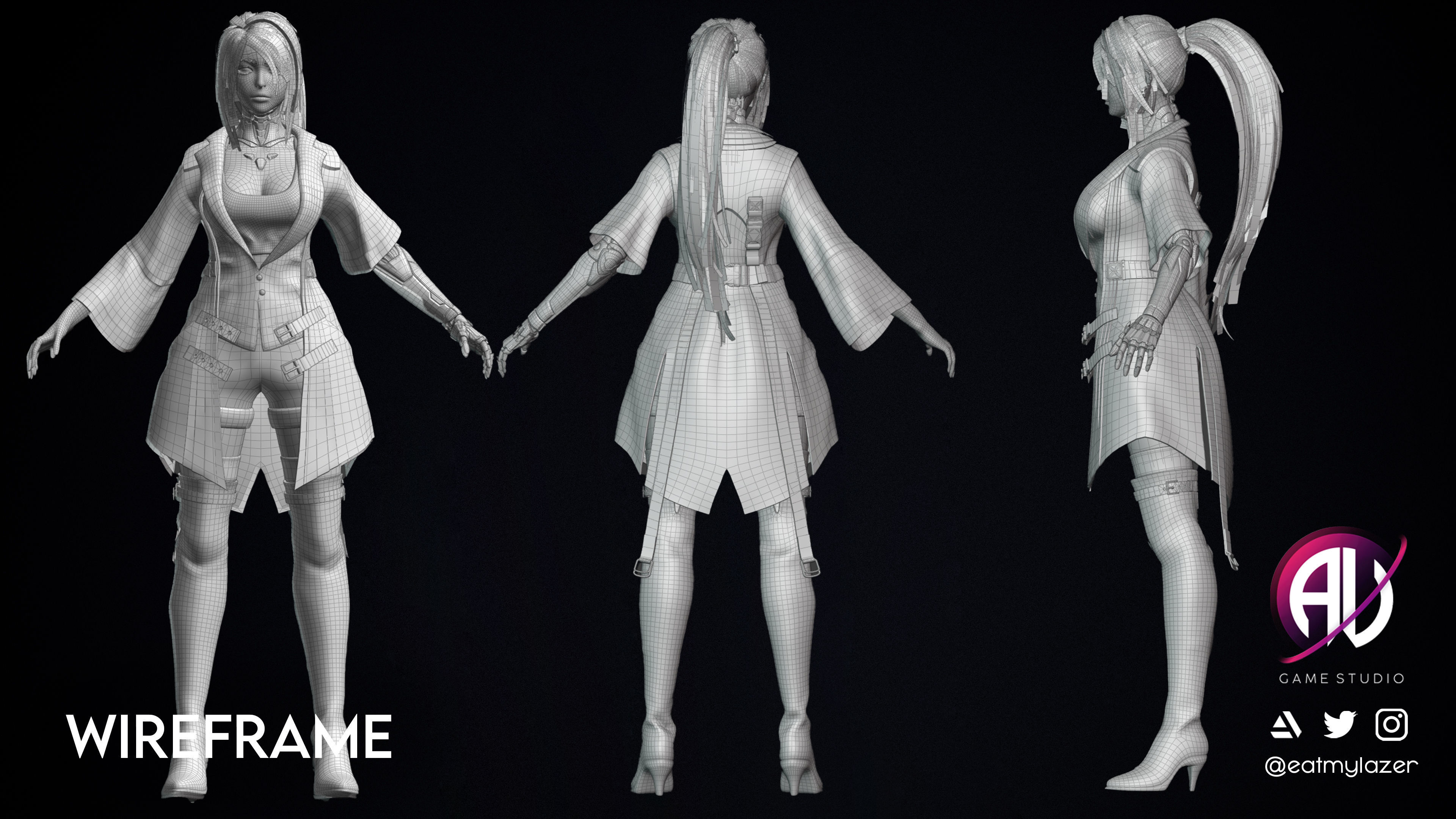 3D model Evelynn V4 - Scifi Cyberpunk Character VR / AR / low-poly ...