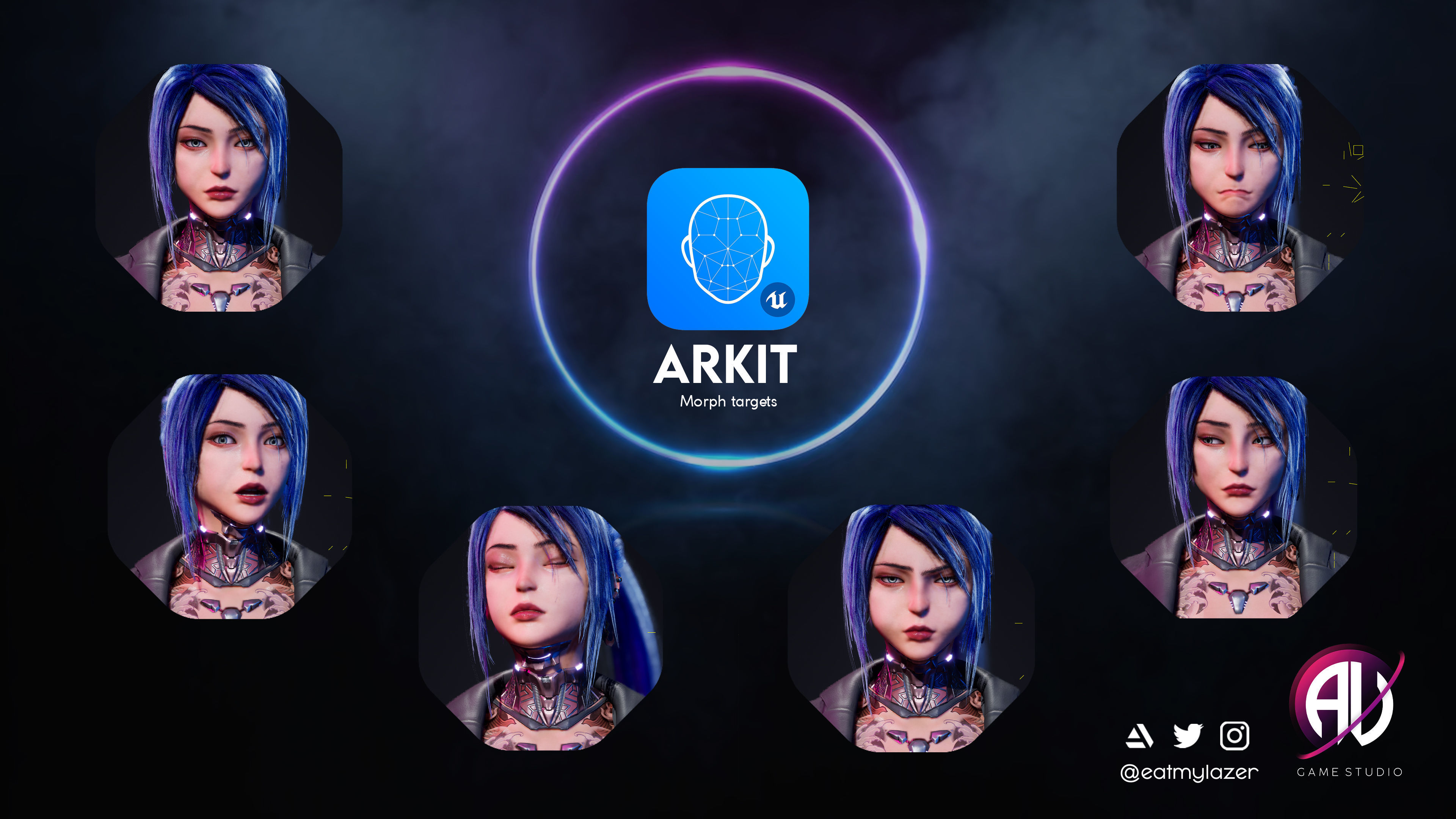 3D model Evelynn V4 - Scifi Cyberpunk Character VR / AR / low-poly ...