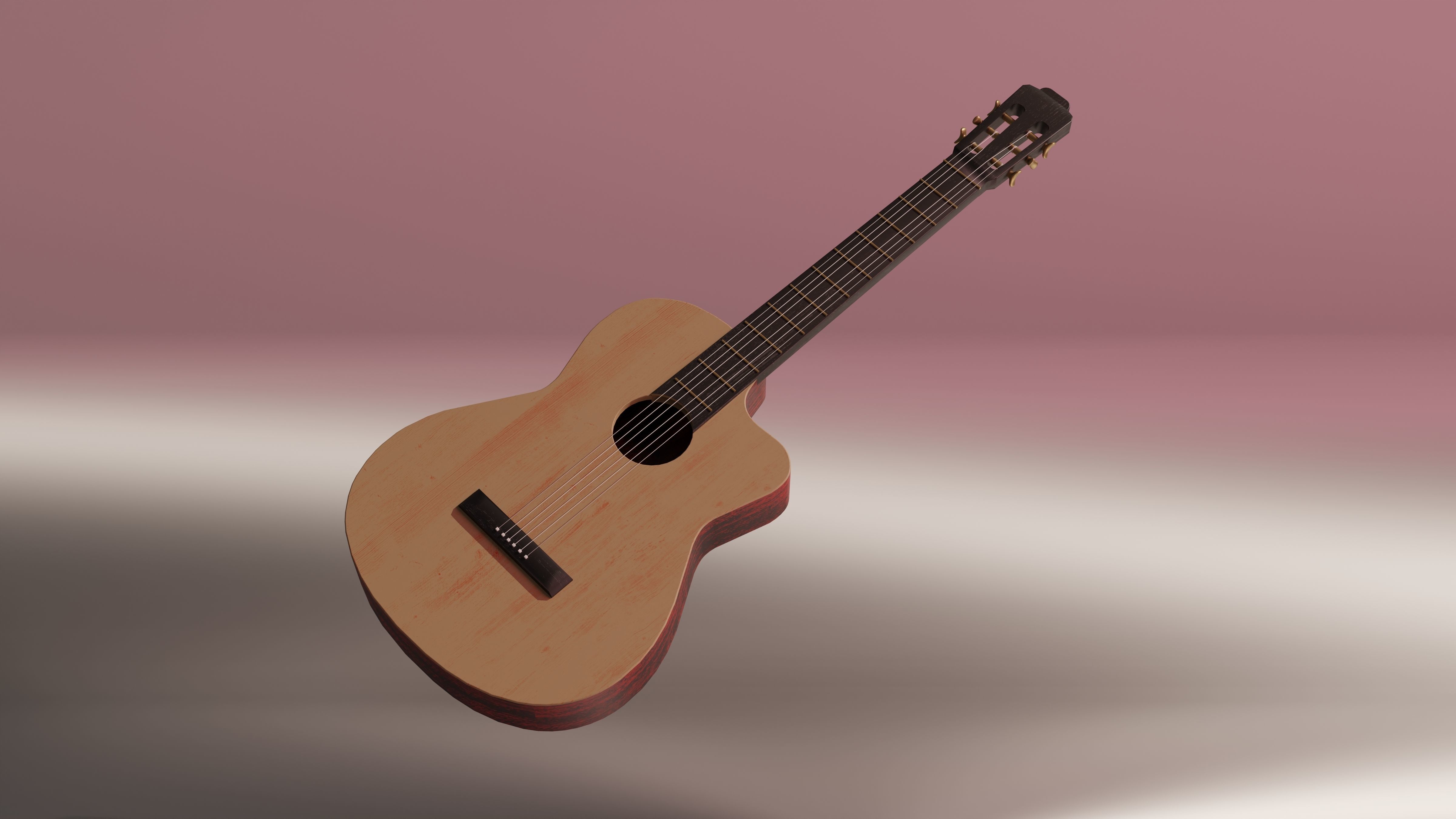 guitar and notes free VR / AR / low-poly 3D model | CGTrader