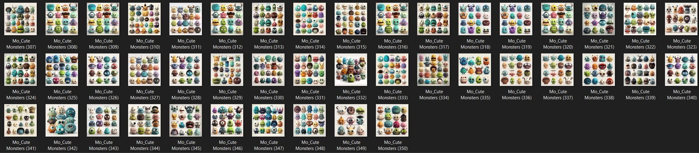 Mega Cute Monsters Collection 3D model | CGTrader