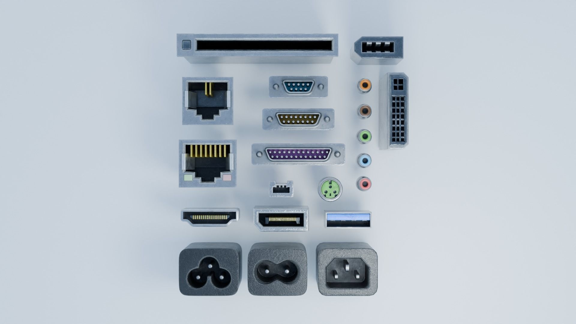 3D model Electronic Ports 4K Textures VR / AR / low-poly | CGTrader