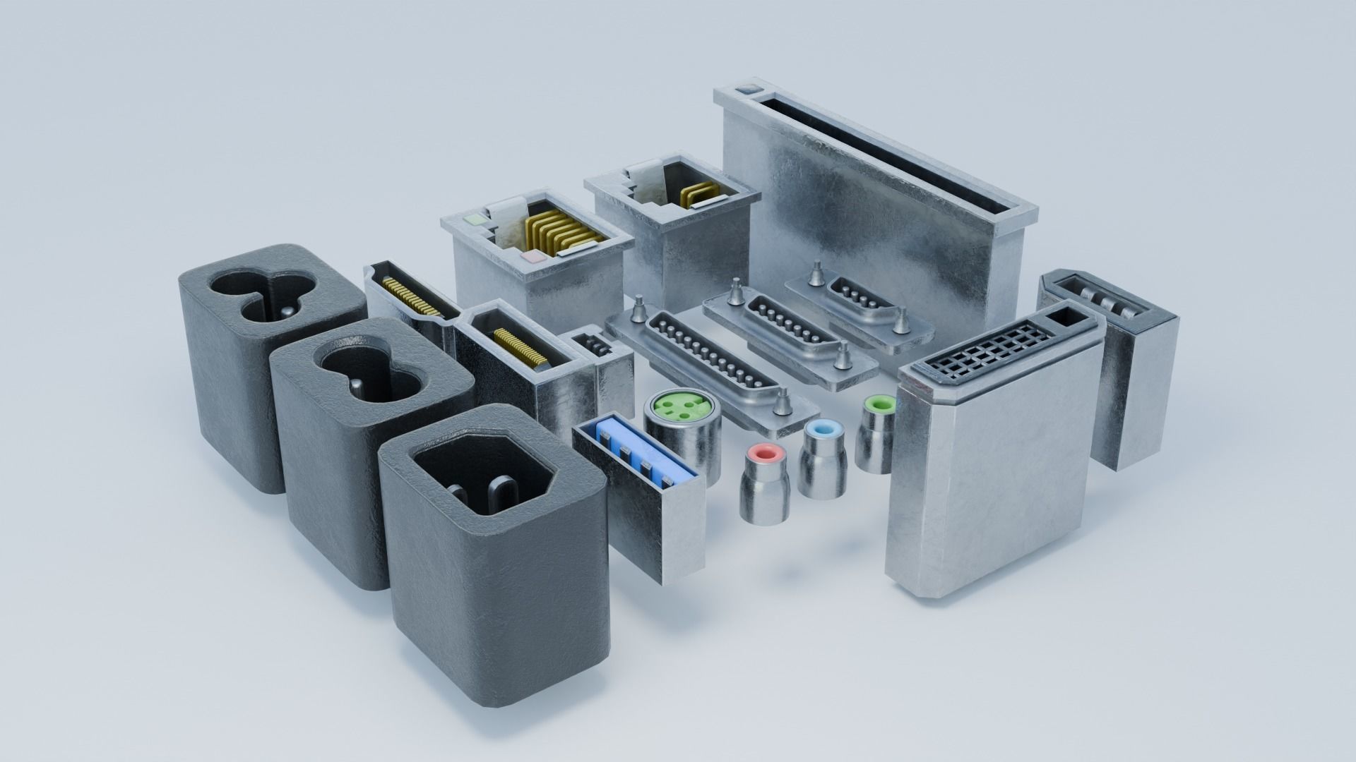 3D model Electronic Ports 4K Textures VR / AR / low-poly | CGTrader