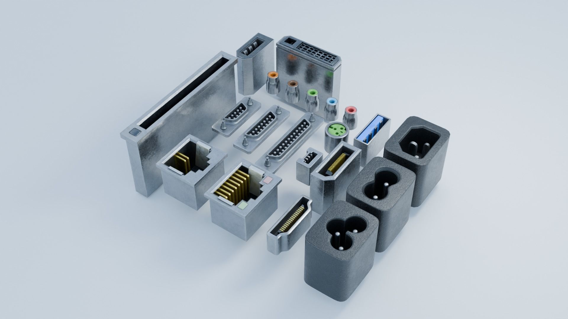 3D model Electronic Ports 4K Textures VR / AR / low-poly | CGTrader