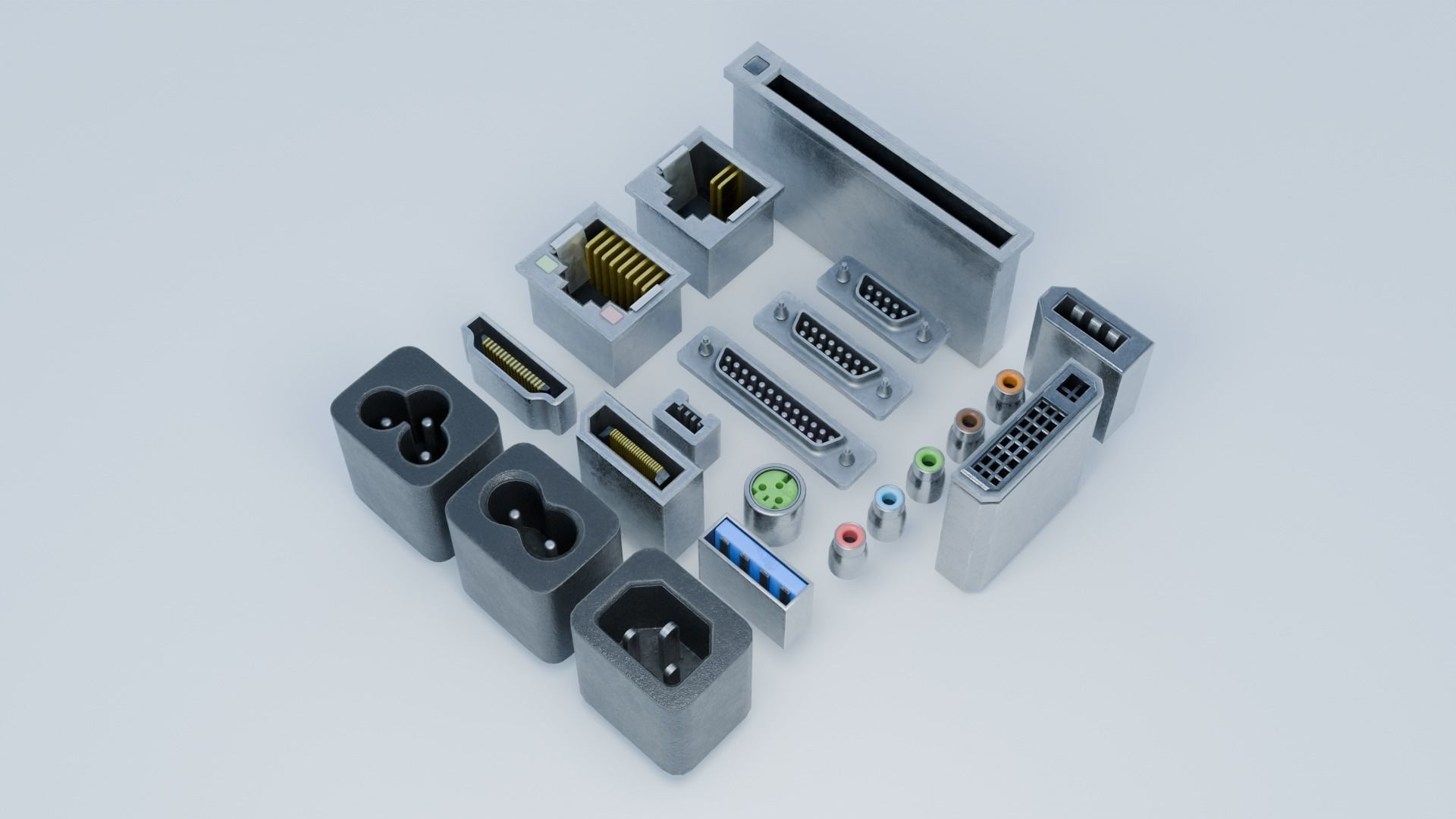 3D model Electronic Ports 4K Textures VR / AR / low-poly | CGTrader