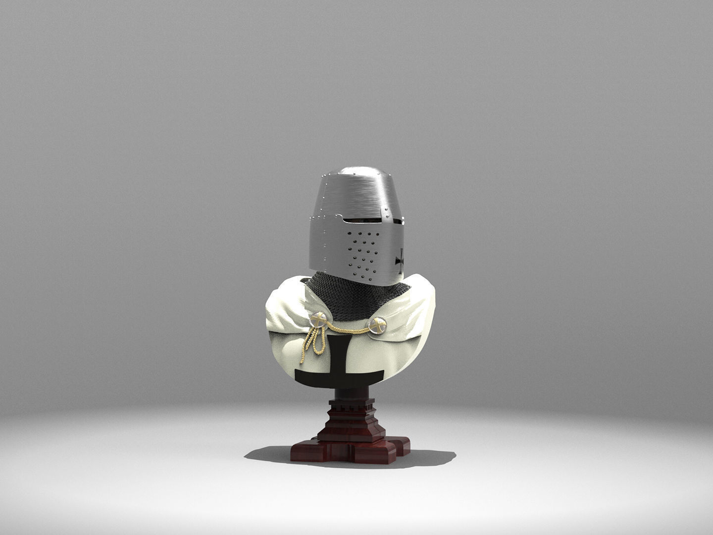 the Teutonic Knight Bust and Great Helm with a figure 3D model 3D ...