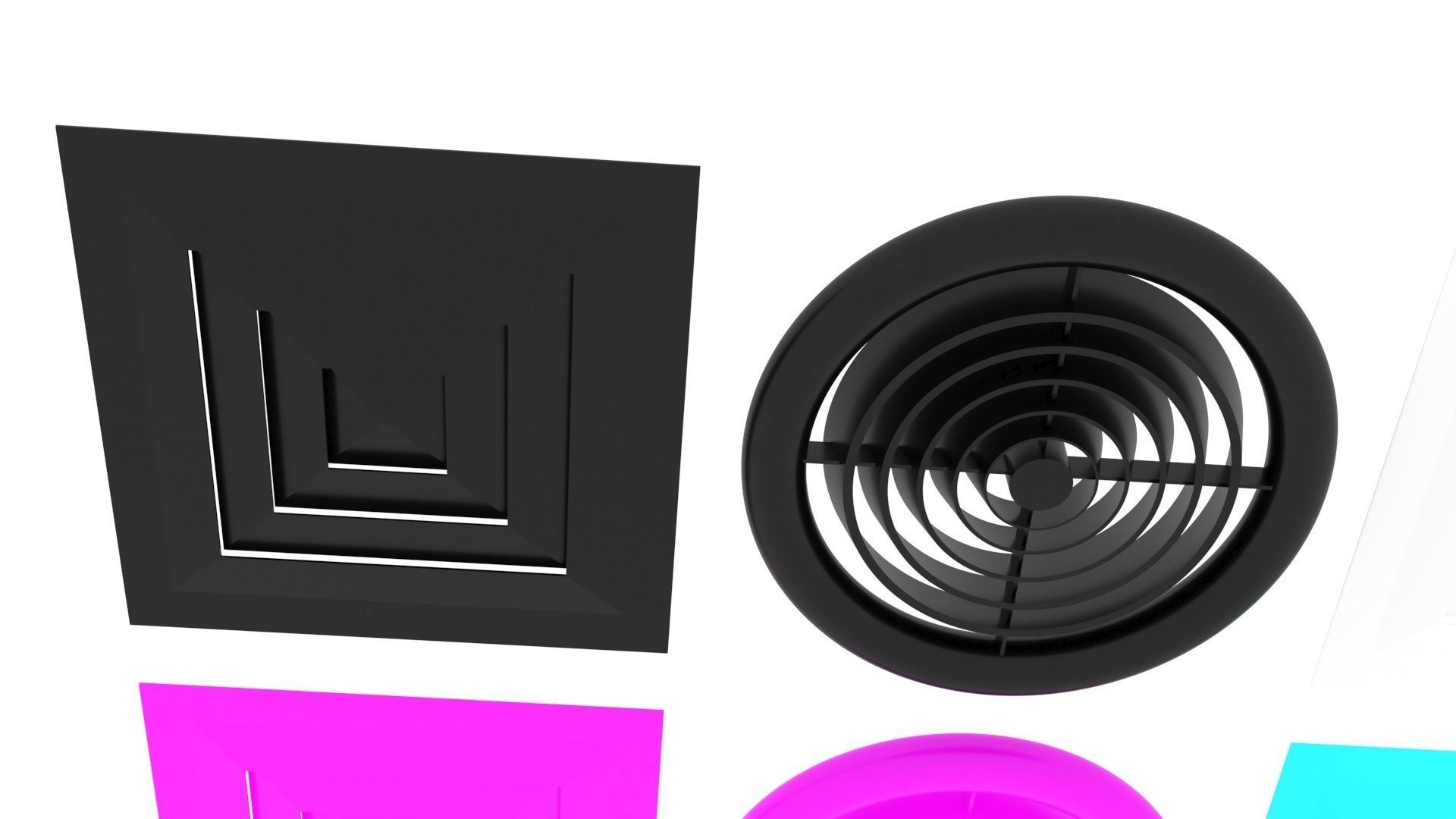 Colored Ventilation Systems Set 3D model | CGTrader