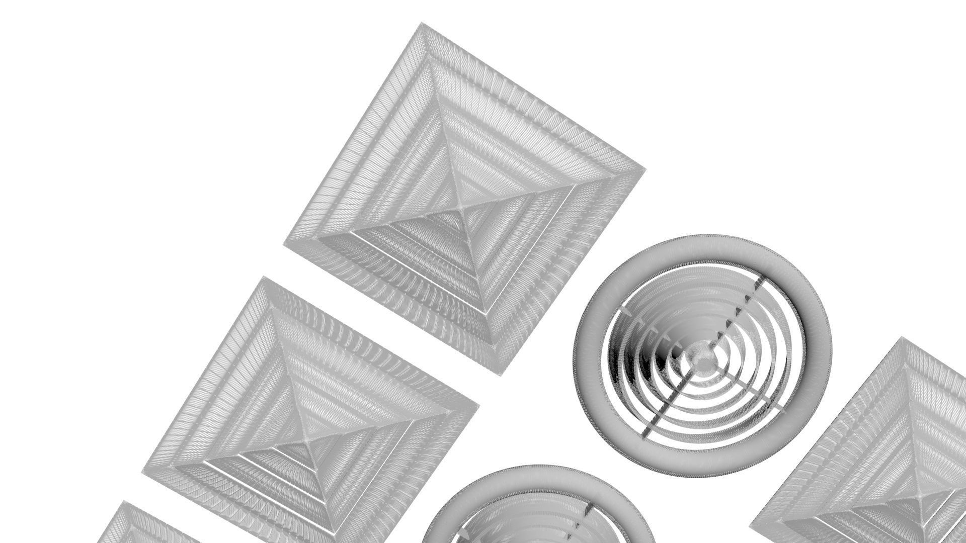 Colored Ventilation Systems Set 3D model | CGTrader