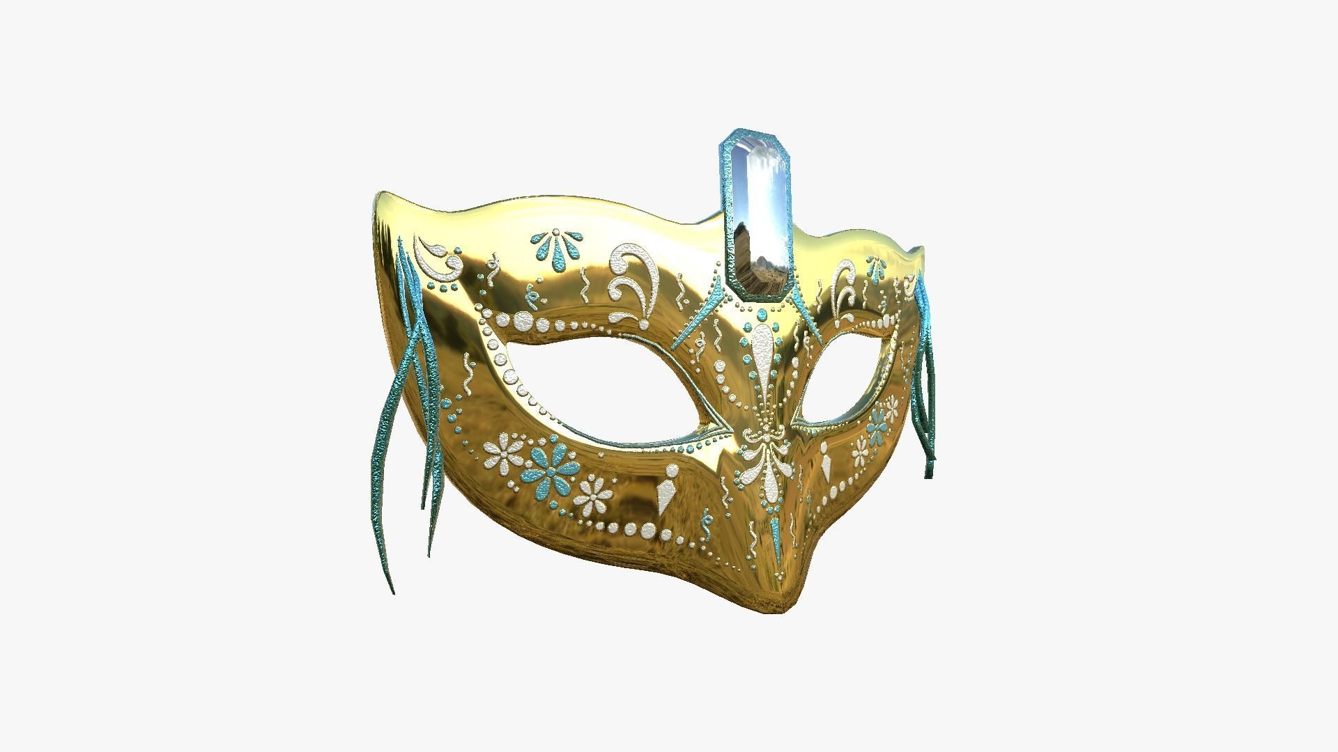 3D model Carnival Mask E05 Golden - Costume Character Design VR / AR ...