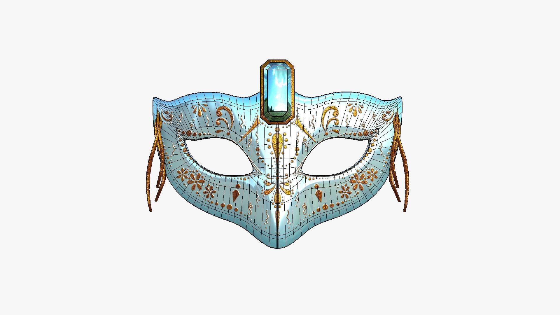3D model Carnival Mask E07 Blue Orange - Costume Character Design VR ...