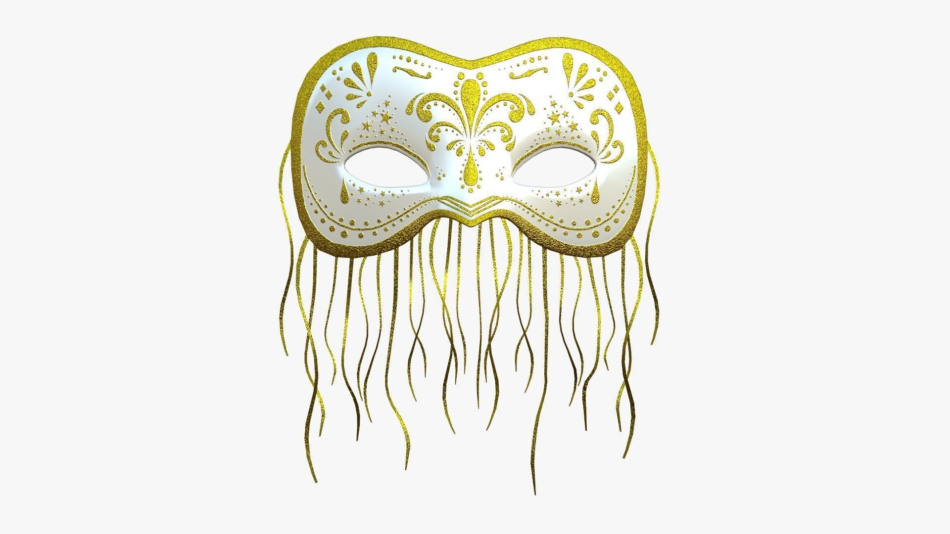 3D model Carnival Mask F02 White Gold - Costume Character Design VR ...