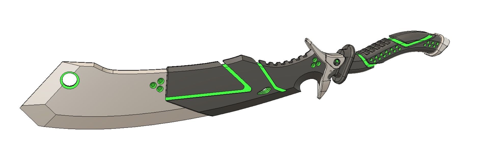 Cyberpunk Machete 3D STL 3D model 3D printable | CGTrader