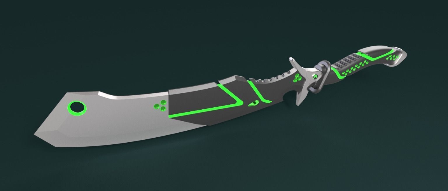Cyberpunk Machete 3D STL 3D model 3D printable | CGTrader