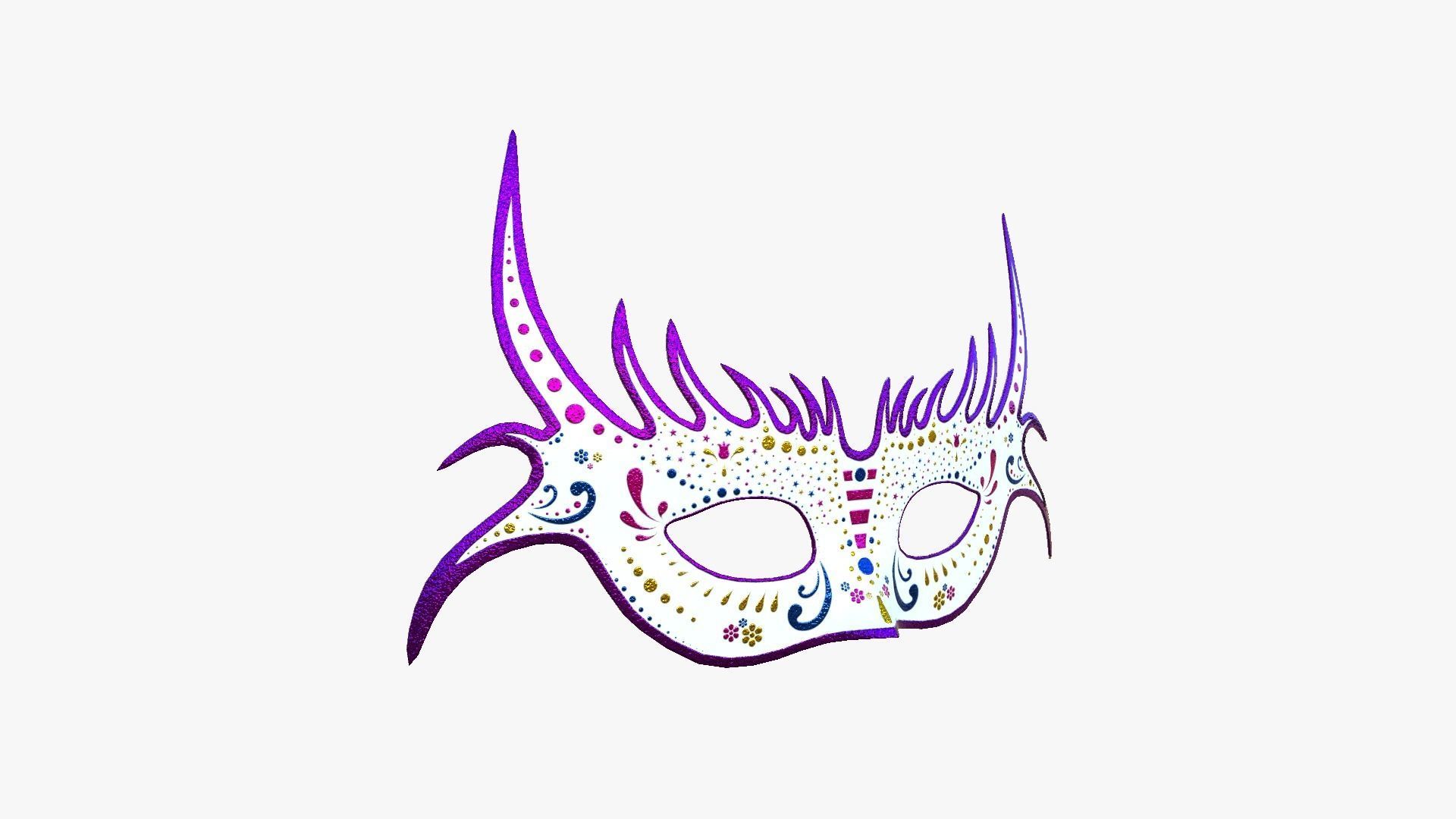 3D model Carnival Mask G04 Colored - Costume Character Design VR / AR ...
