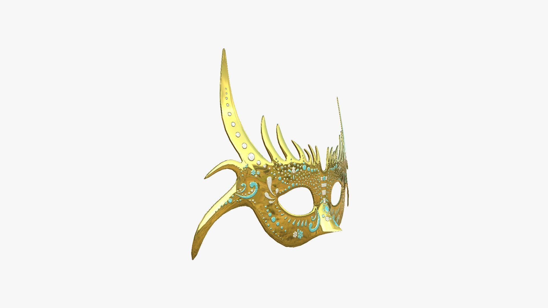 3D model Carnival Mask G05 Golden - Costume Character Design VR / AR / low-poly | CGTrader