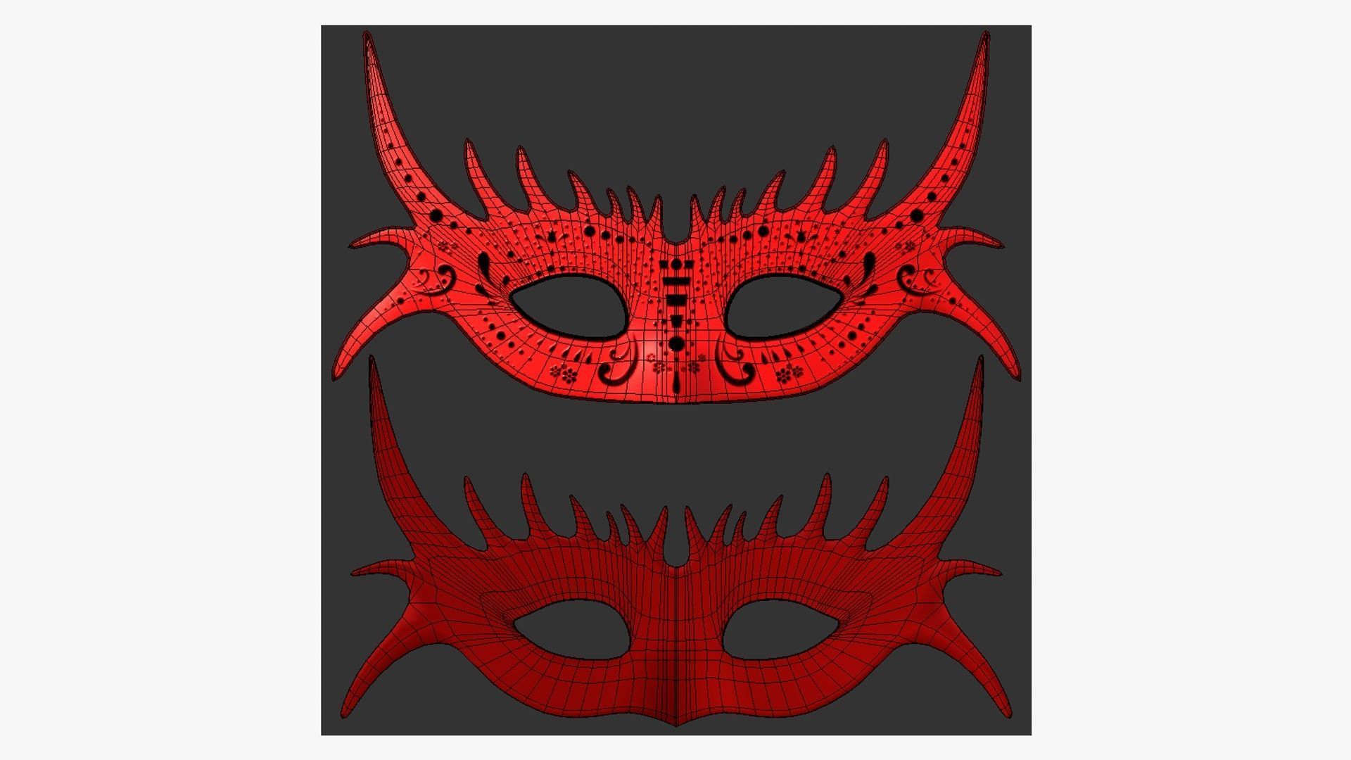 3D model Carnival Mask G12 Black Red - Costume Character Design VR / AR ...