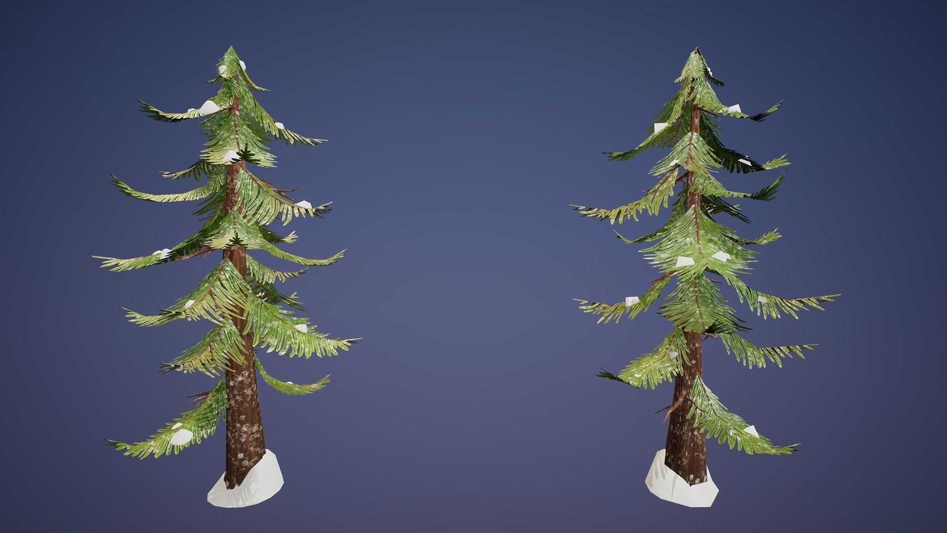 3D model Stylized Snowy Pine Tree VR / AR / low-poly | CGTrader